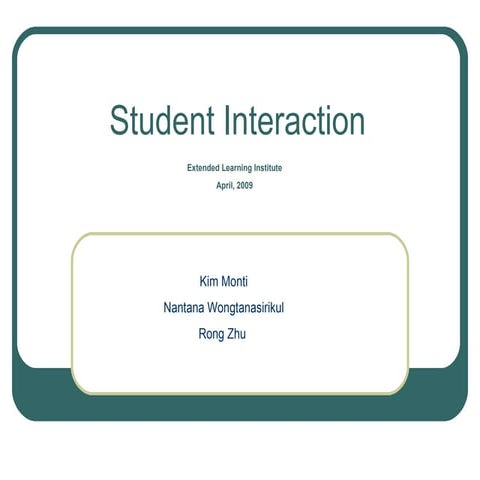 Student Interaction | PPT