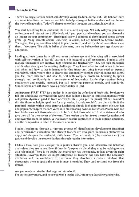 Student Leadership | PPTX