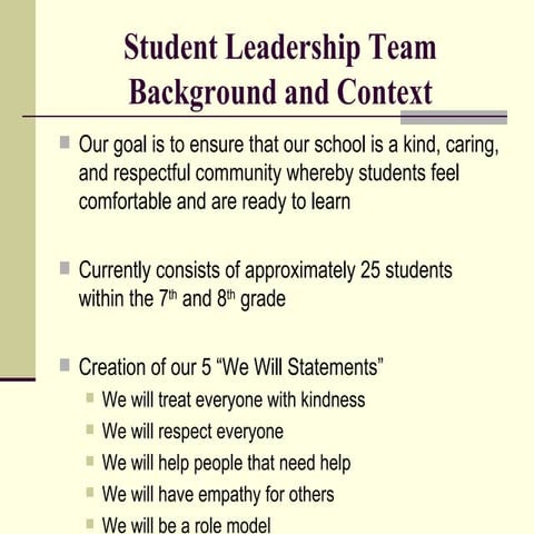 Student leadership team pd powerpoint overview final | PPT