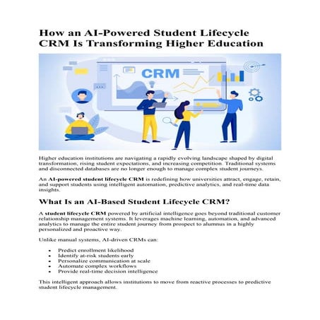 Student Lifecycle CRM for Higher Education | e2s | PDF
