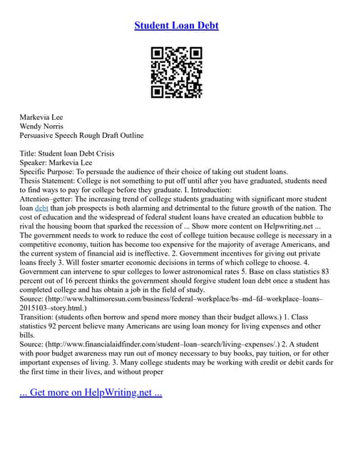 Proposal On Student Debt | PPT