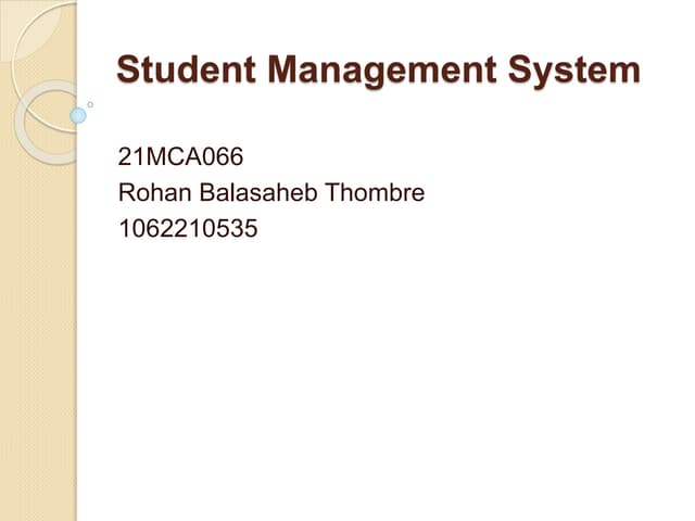 Student Management System best PPT | PPTX