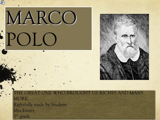 A GREAT EXPLORER: Marco Polo. | PDF