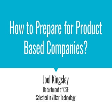 How to Prepare for Product Based Companies? | PPT