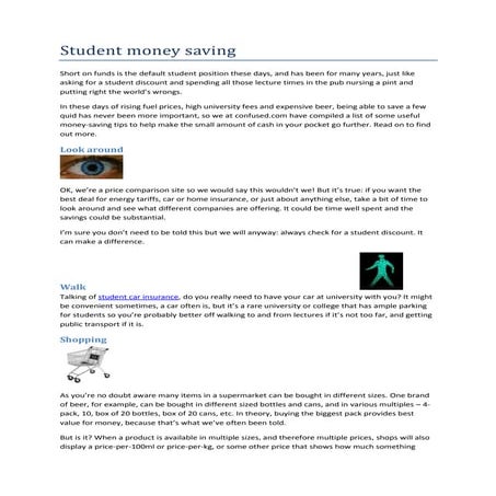 Money Saving for Students | PPTX