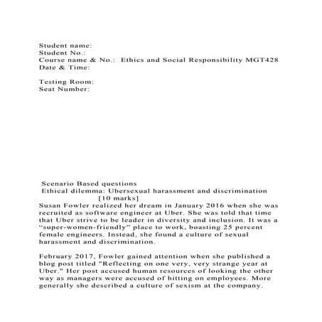 Student nameStudent No.Course name & No. Ethics and Social.docx