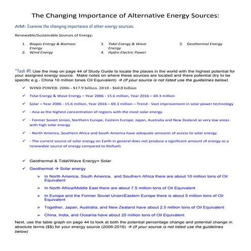 Notes alternative energy sources | PDF