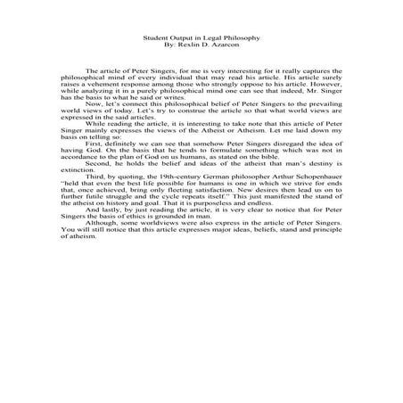 Student output in legal philosophy | PDF