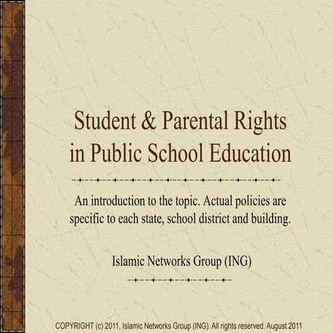 Student & Parental Rights in Public School Education | PPT