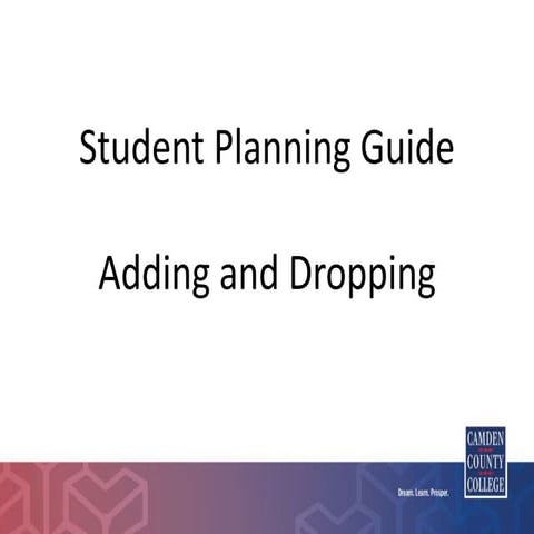 Student Planning - Adding and Dropping | PPT