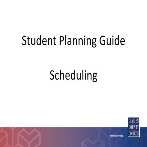 Student Planning - Scheduling | PPTX