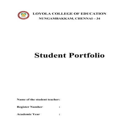 Semester III Student Portfolio sample .DOCX