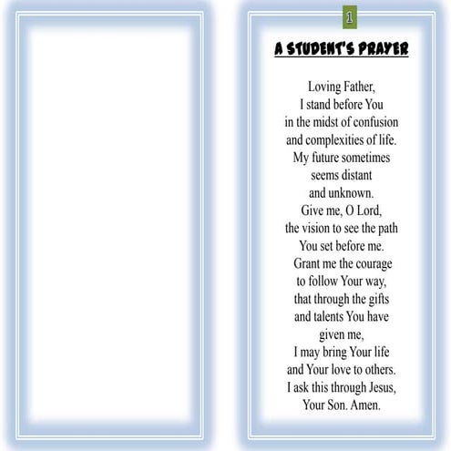 Student prayer 1 | PPTX | Spirituality | Religion & Spirituality