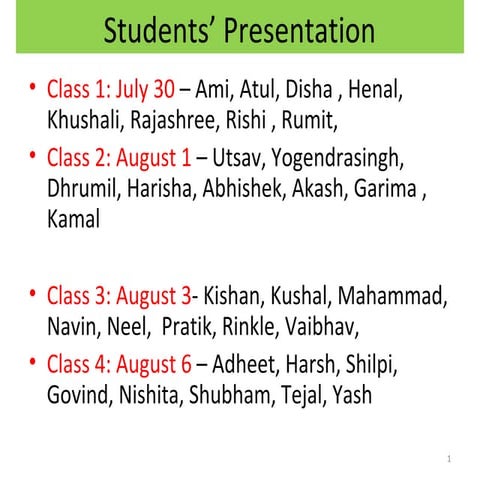 Student presentation | PPT