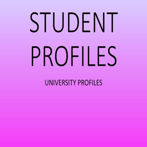 Student profiles 2 | PPT