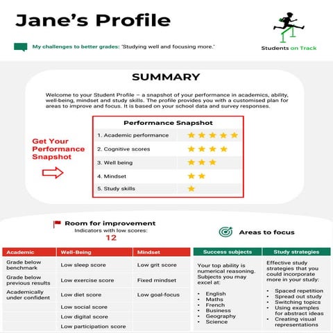 Student Profile Sample report on improving academic performance by ...