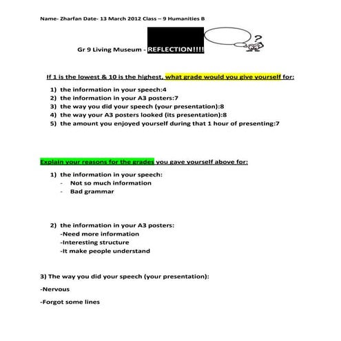 Living Museum Reflection | DOCX | Museums & Galleries | Attractions