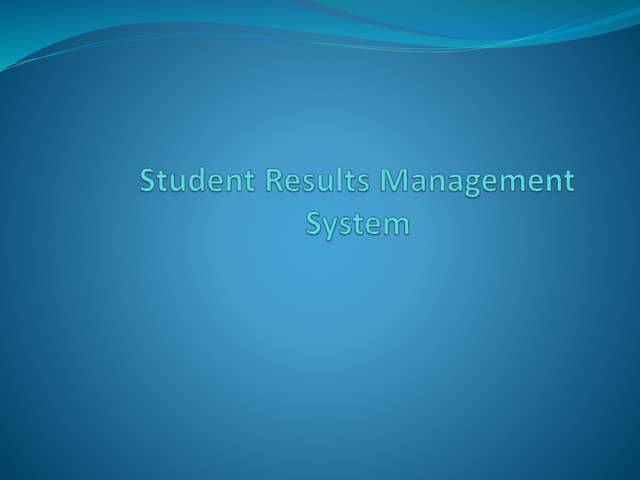 Student Result Management System | PPTX