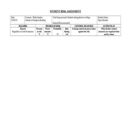 Student risk assessment bike shed | DOC