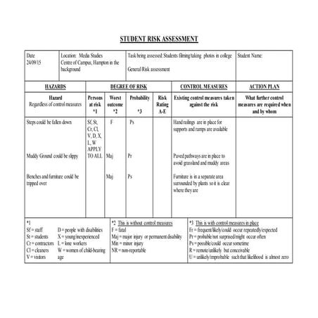 Student risk assessment | DOCX