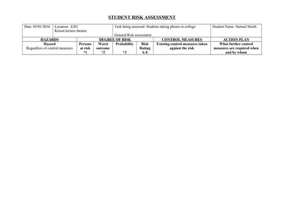 Risk assessment | PDF