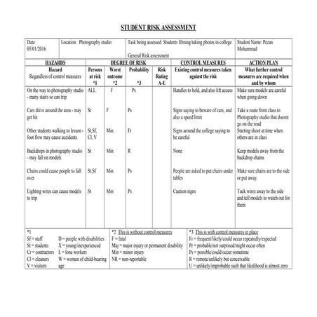 Student risk assessment | DOCX