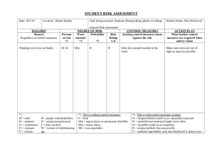 Student Risk Assessment 1