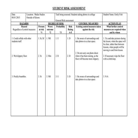 Student risk assessment | DOC