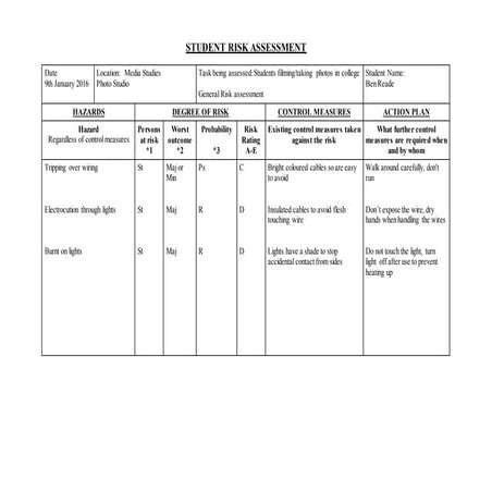 Risk Assessment | DOC
