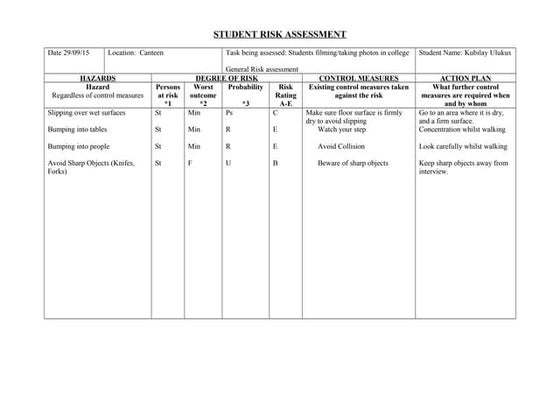 Student risk assessment_form | PPT