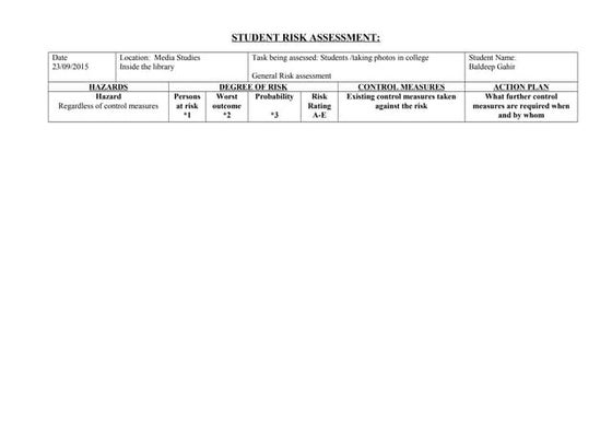 Student risk assessment library | PPT
