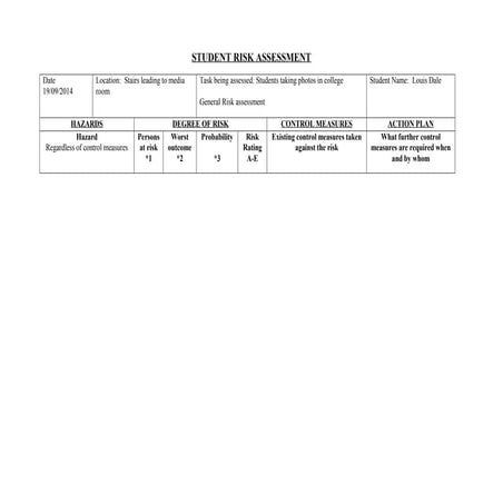 Student risk assessment