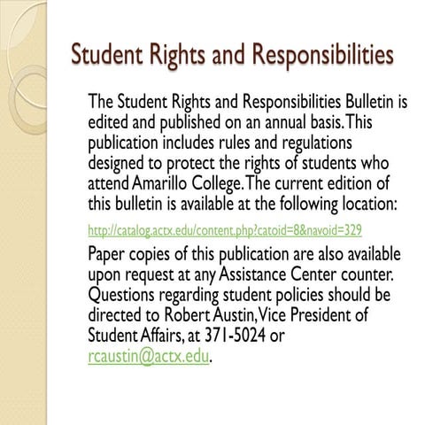 Student Rights and Responsibilities | PDF