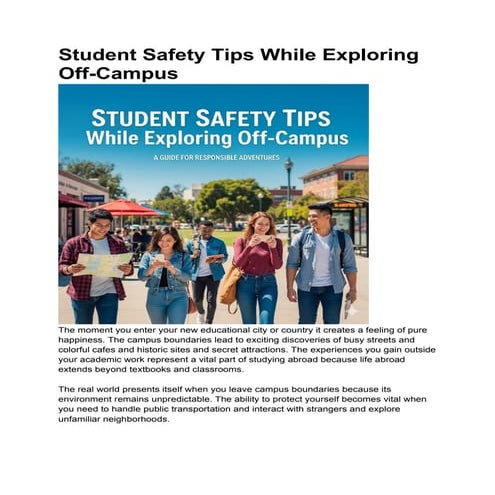 Student Safety Tips While Exploring Off-Campus | DOCX