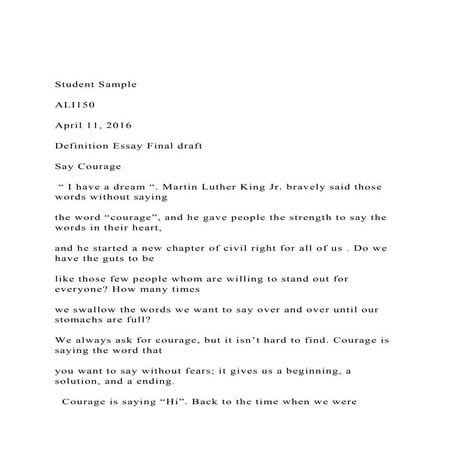 Courage Essay Examples | PDF
