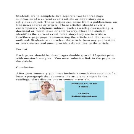Students are to complete two separate two to three page summaries of.docx