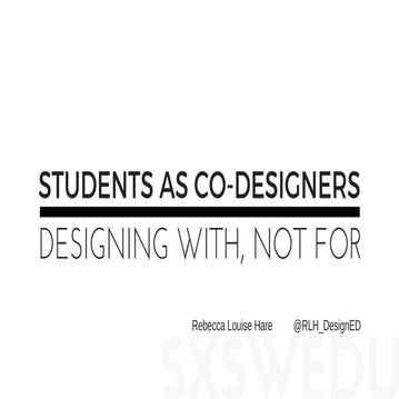 Students as co designers- designing with, not for (1) | PDF