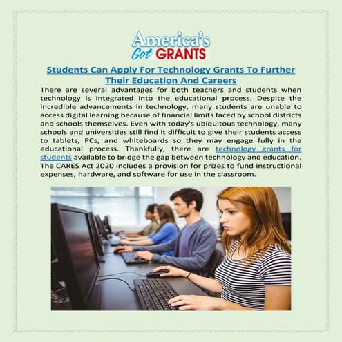 Students Can Apply For Technology Grants To Further Their Education And ...