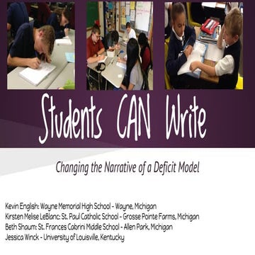 Students can write NCTE 2014 | PPT