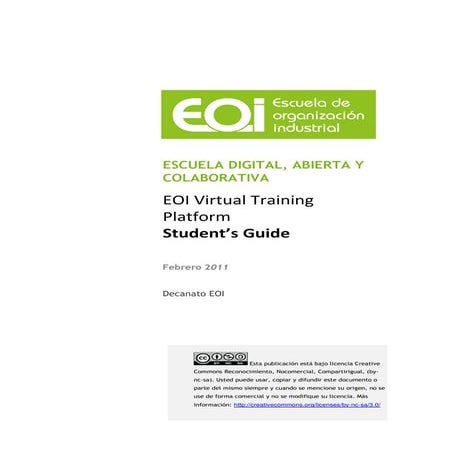 EOI Virtual Training Platform Student's guide | PDF