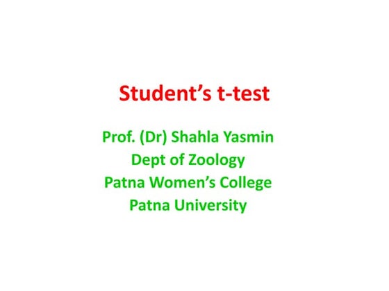 Student t test | PPTX