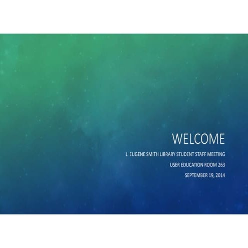Library Student Staff Presentation | PDF