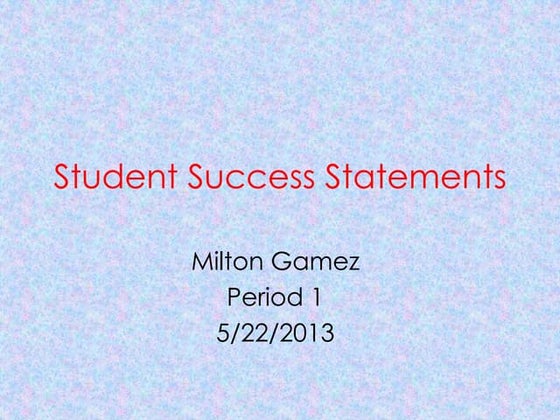 Success statements | PPTX