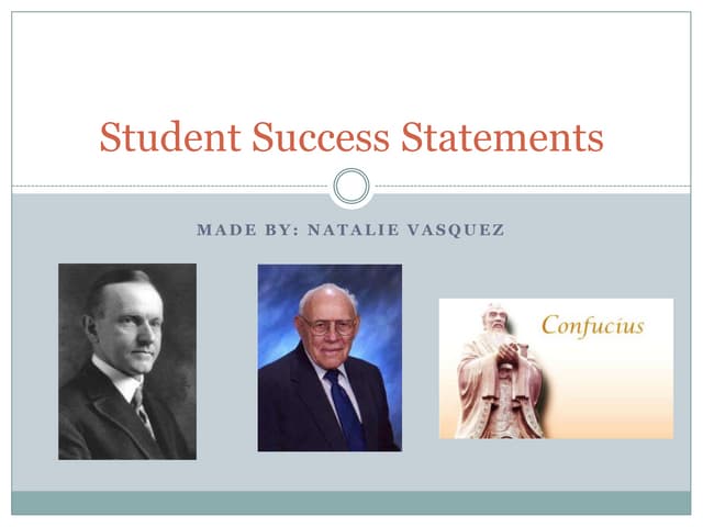Student success statements | PPTX