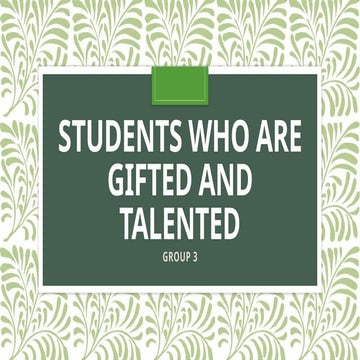 Gifted and Talented Learners | PPTX