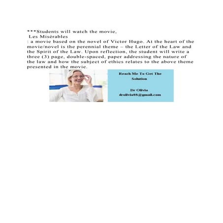 Students will watch the movie, Les Misérables a movie base.docx