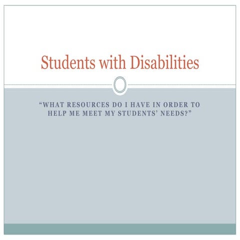 Teaching students with disabilities | PPTX