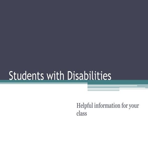 Students with Disabilities | PPT