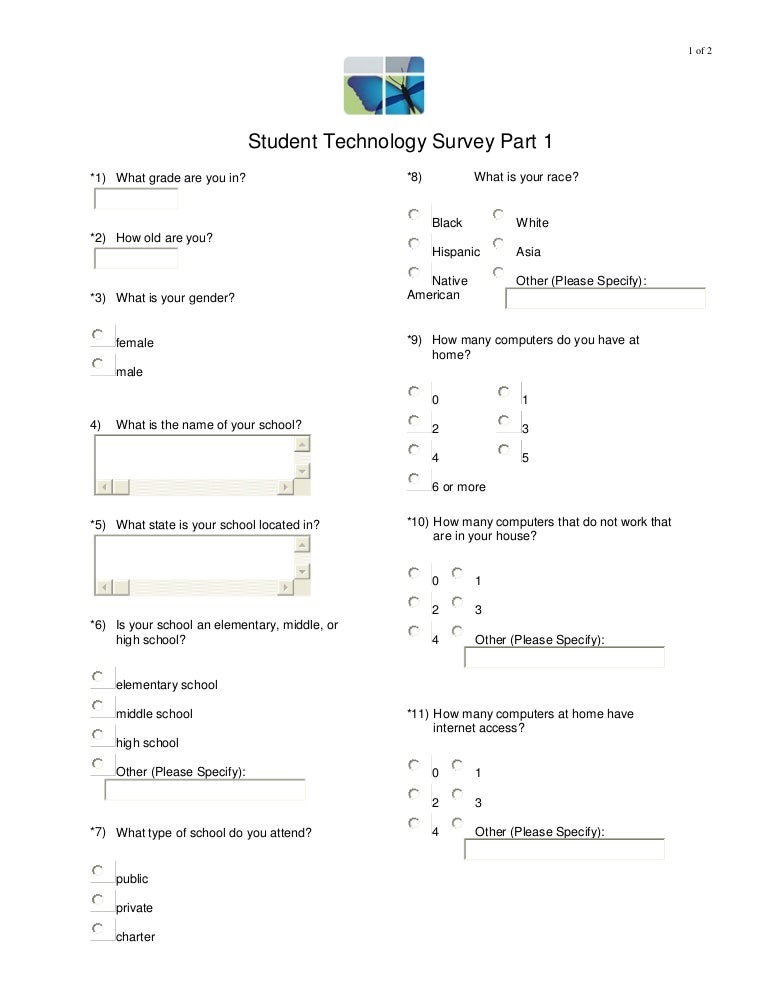 Student Technology Survey Part 1