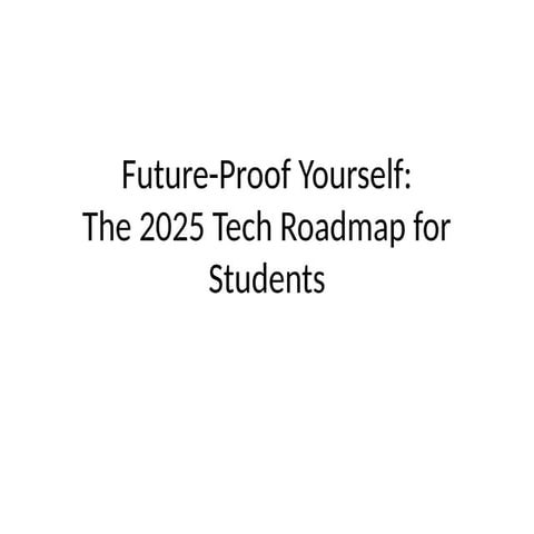 Students Technology Roadmap Presentation | PPTX